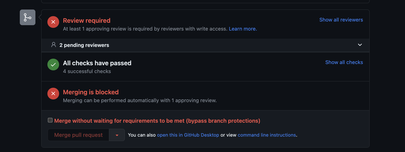 Can not merge pull requests after approval due to The merge-base changed after approval ...