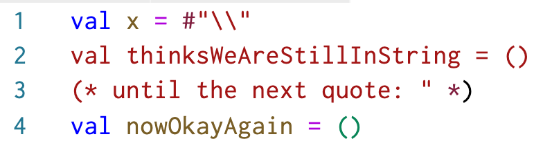 Escape sequences inside strings not parsed correctly · Issue #15 · vrjuliao/sml-vscode-extension ...