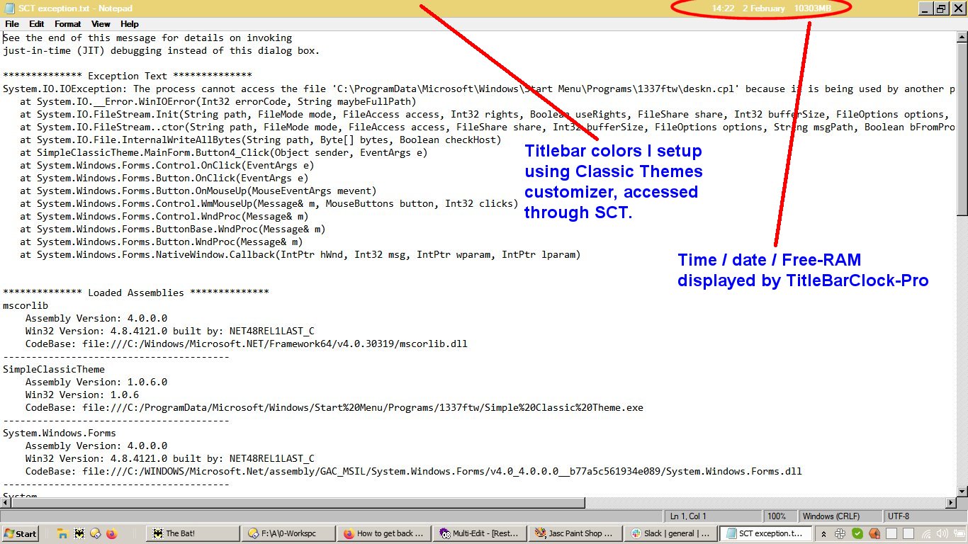 A systematic check on performance of SCT-accessed Classic Themes in ...