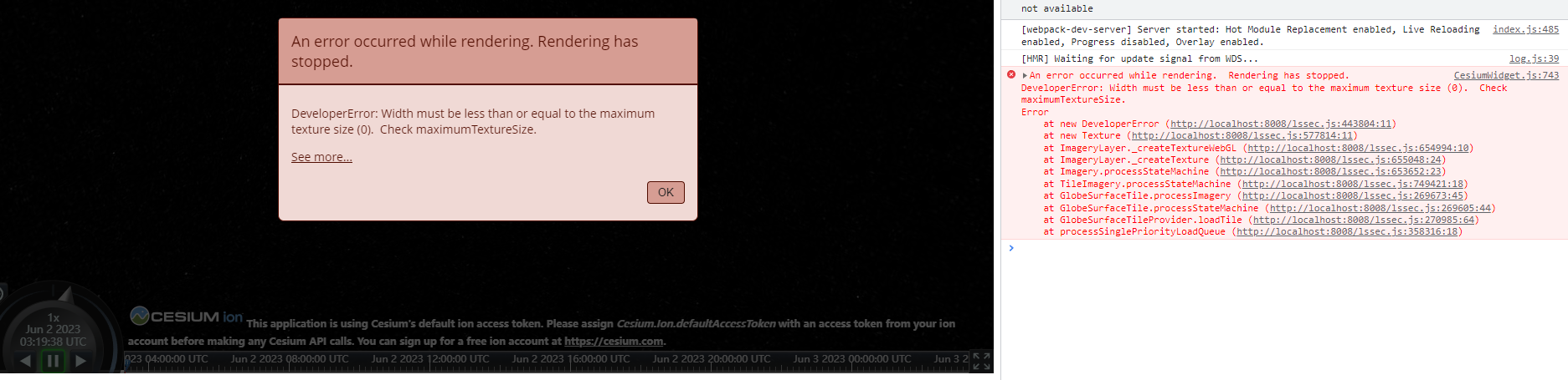 105.1 Have a Fatal Error on 'https://sandcastle.cesium.com/?src=Cesium Inspector.html' · Issue ...
