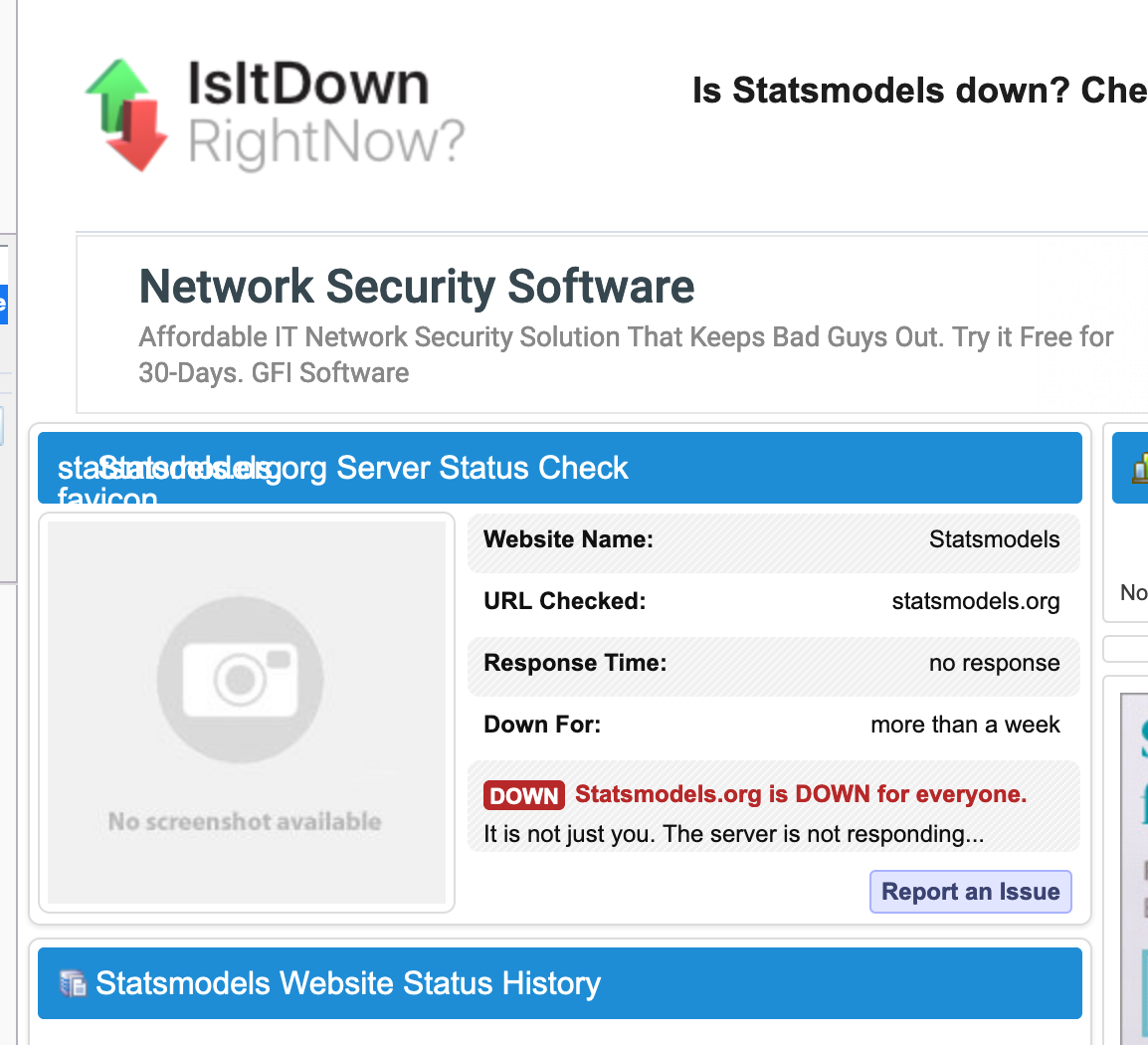 statsmodels.org is down · Issue #6575 · statsmodels/statsmodels · GitHub