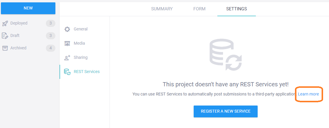 broken support link on Forms / Settings / Rest Services · Issue #2935 · kobotoolbox/kpi · GitHub