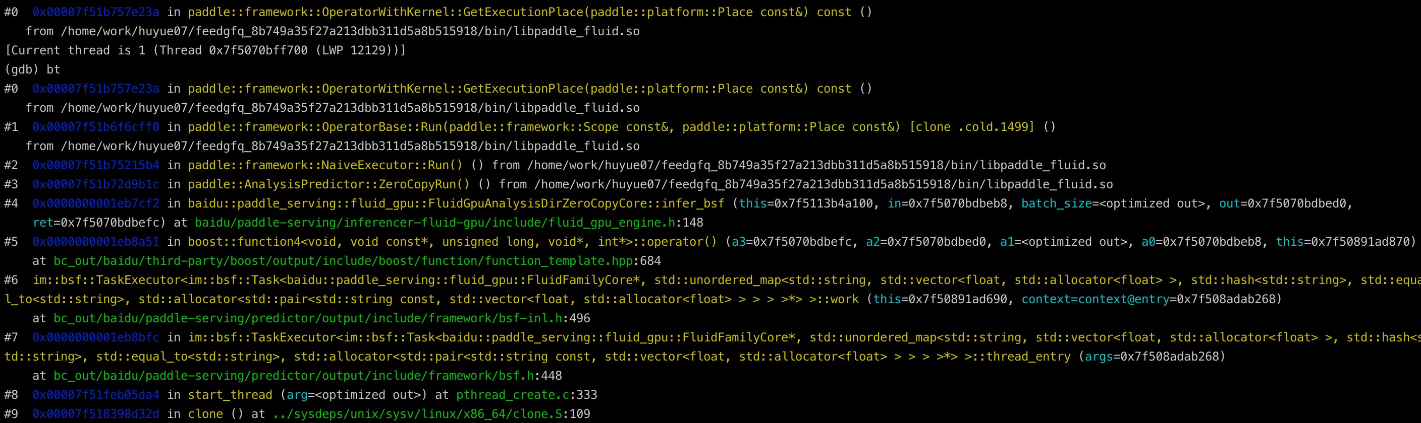 预估出core,在getexecutionplace · Issue 49684 · Paddlepaddlepaddle · Github