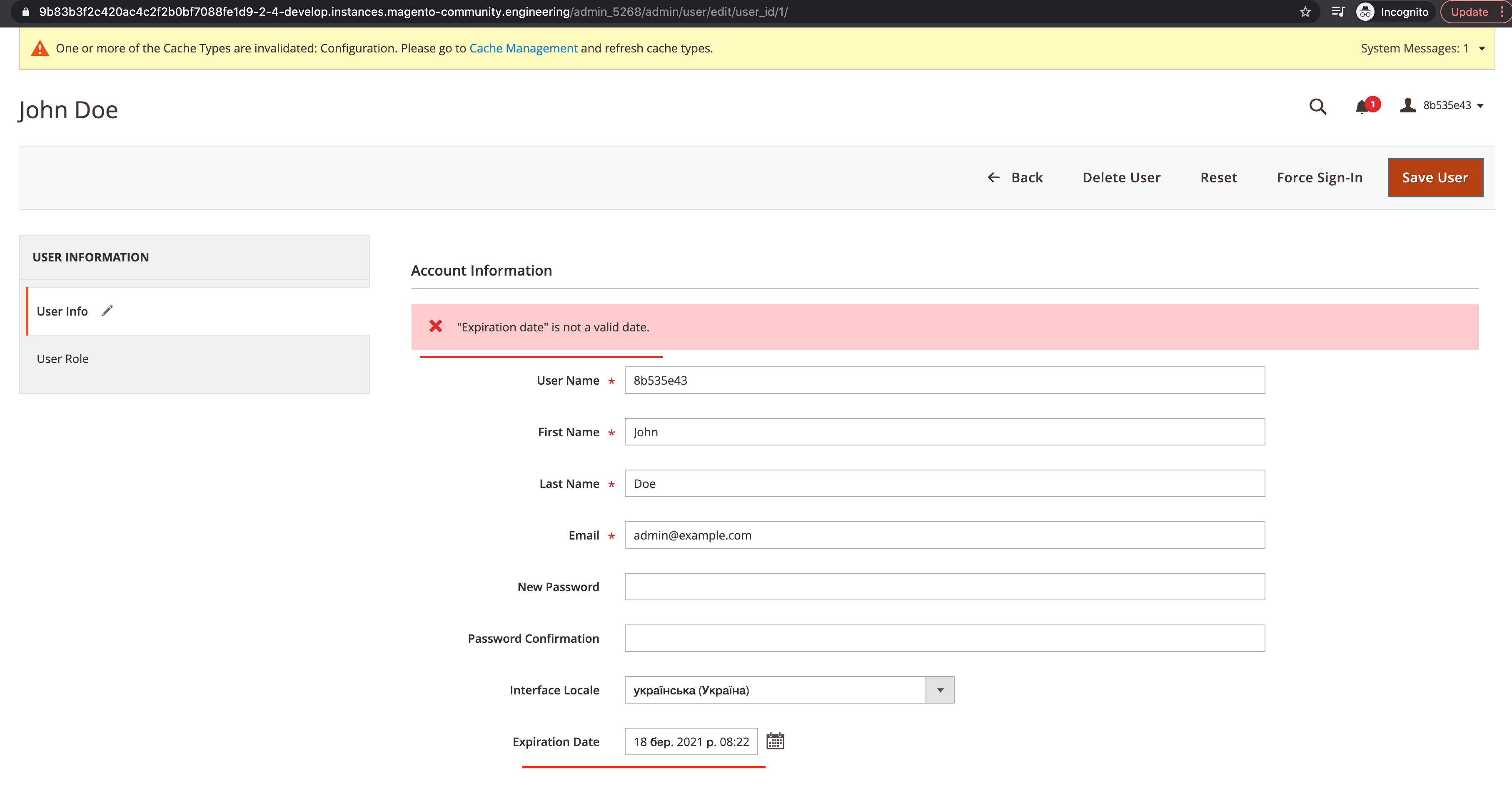 Admin interface locale breaks "Expiration date" field · Issue #32497 · magento/magento2 · GitHub