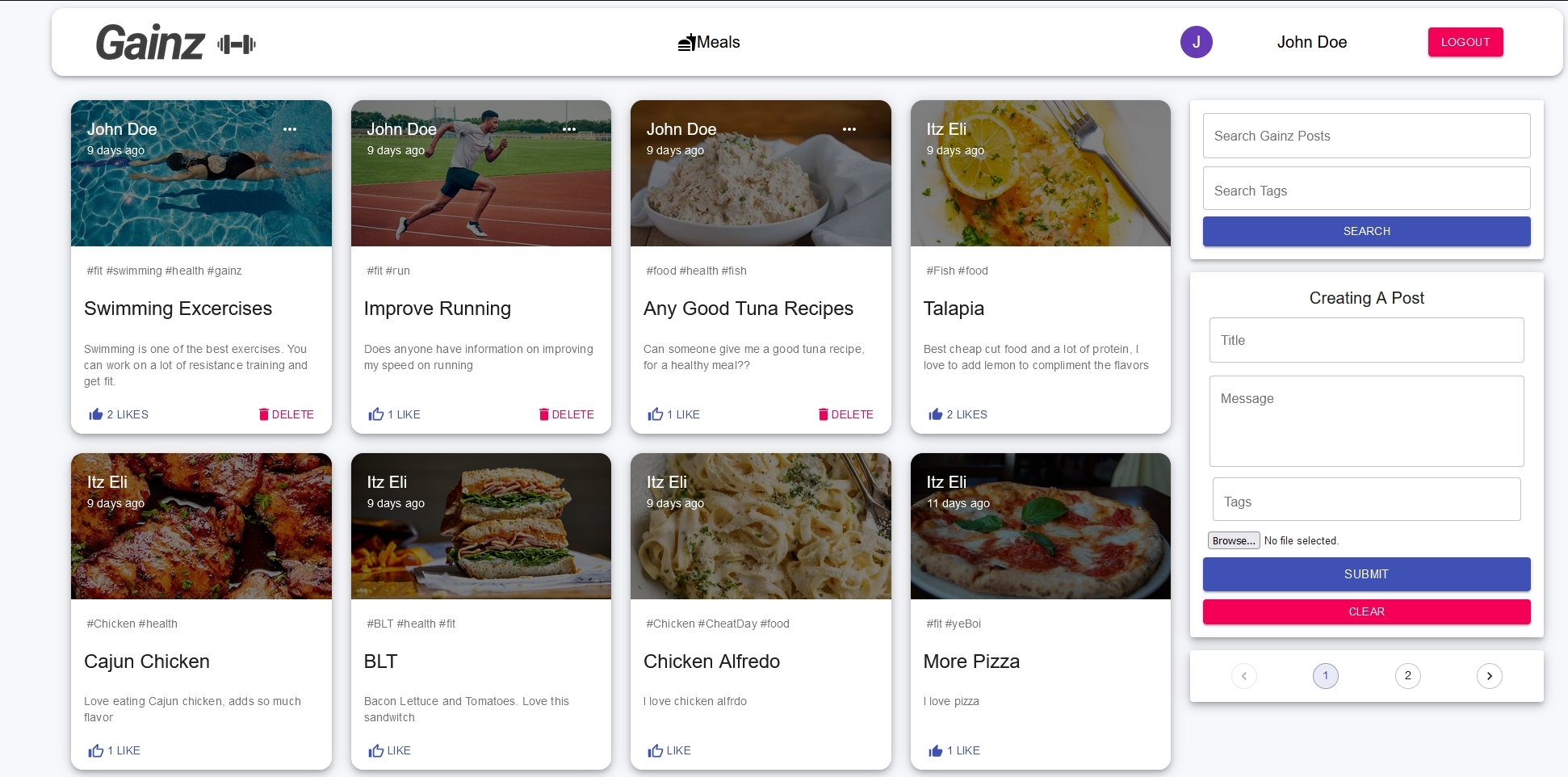 GitHub - elimanzo/TrackMyGainzApp: Web Applicaton To Interact with other Users, Share fitness ...
