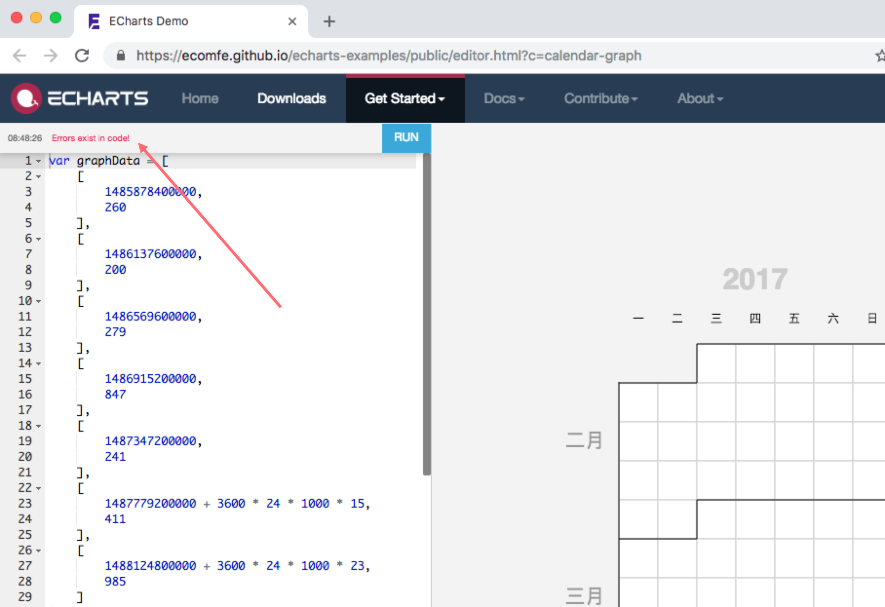 Example calendar-graph not working · Issue #9866 · apache/echarts · GitHub
