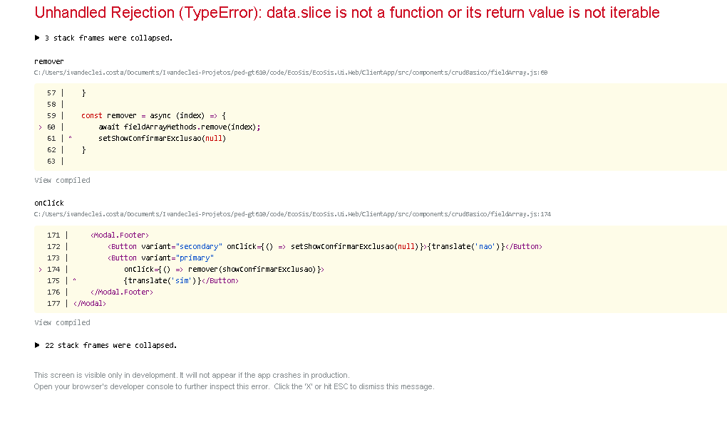 Error Deleting Item From Fieldarray After Validating With Yup · React 1453