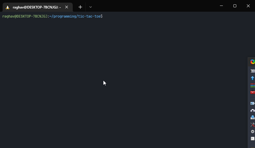GitHub - festiveelephantseal/tic-tac-toe: tic tac toe in C using ncurses