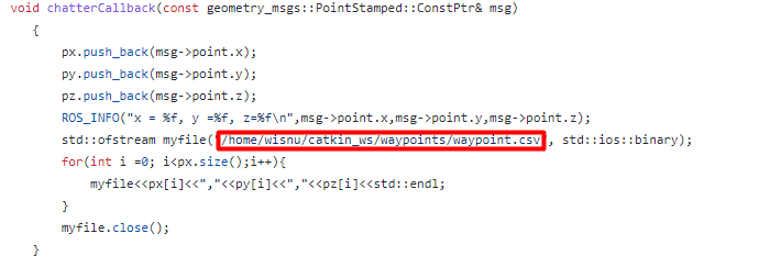 GitHub - wisnukusuma/waypoint: Record Waypoints in rviz and saved to .csv file later to use in ...