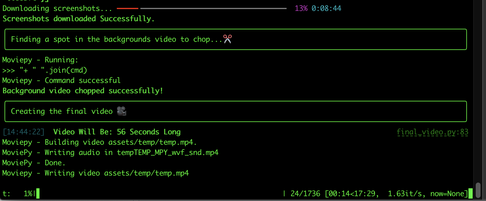 Why doesn't my final generated video screenshot + voice and video length match? · Issue #1115 ...
