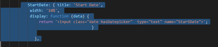 How to add Jquery Datepicker in Jtable Custom Field · Issue #2121 · volosoft/jtable · GitHub