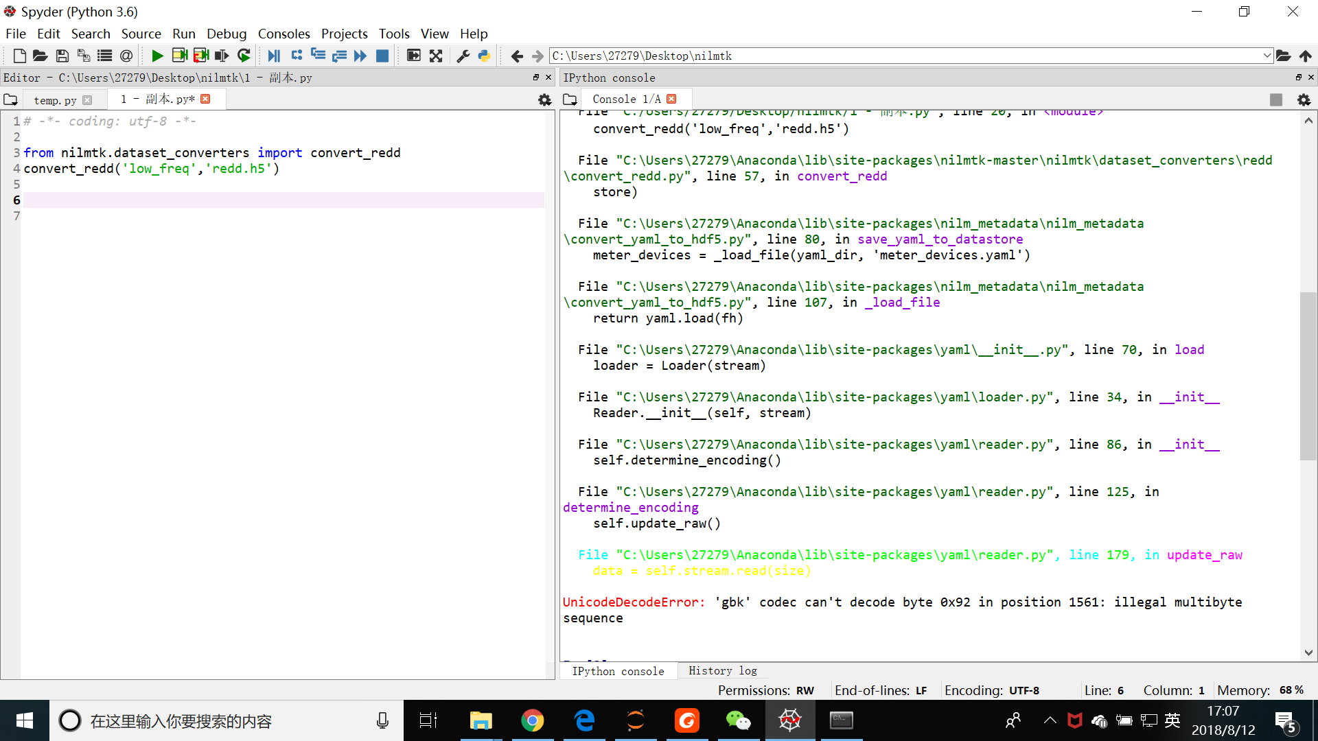 UnicodeDecodeError when i try to convert_redd('low_freq', 'redd.h5') · Issue #689 · nilmtk ...