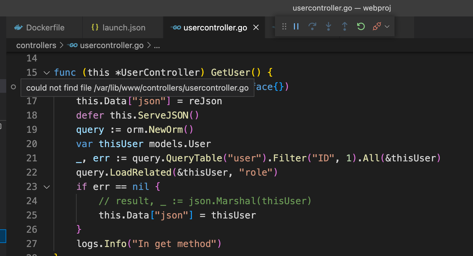 vscode can't add break point for binary app run in docker with dlv-dap ...