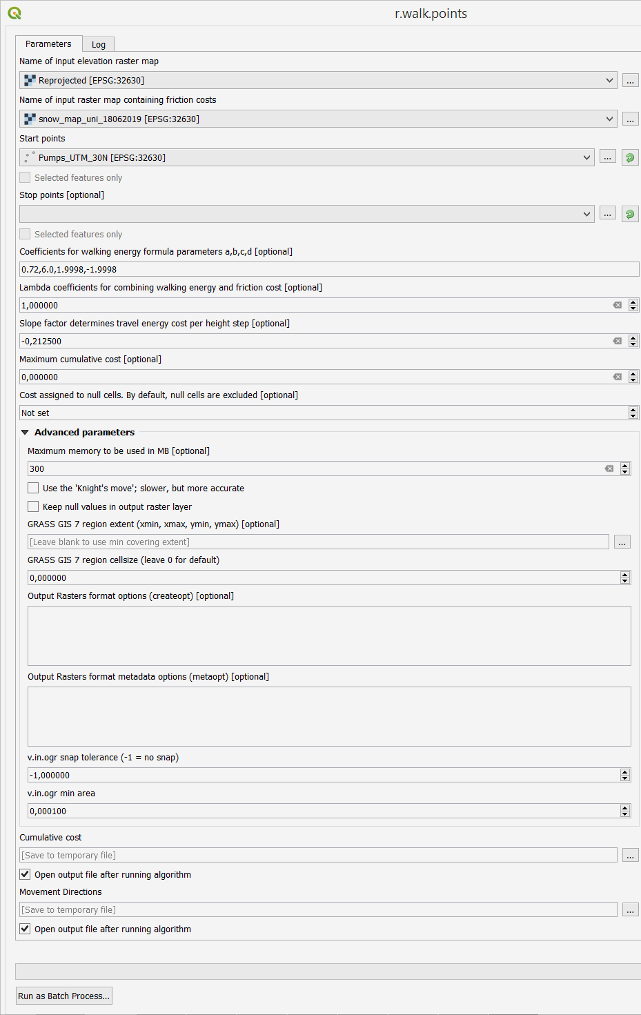 r.walk.points and r.walk.rast tools are looking for files in C: \ qgis ...