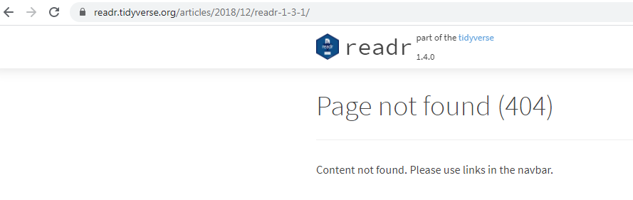 News link is broken · Issue #1134 · tidyverse/readr · GitHub