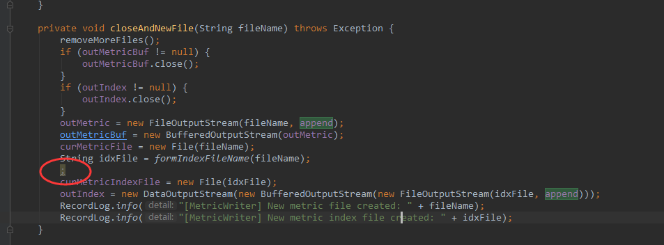 Redundant semicolon in com.alibaba.csp.sentinel.node.metric.MetricWriter class · Issue #410 ...