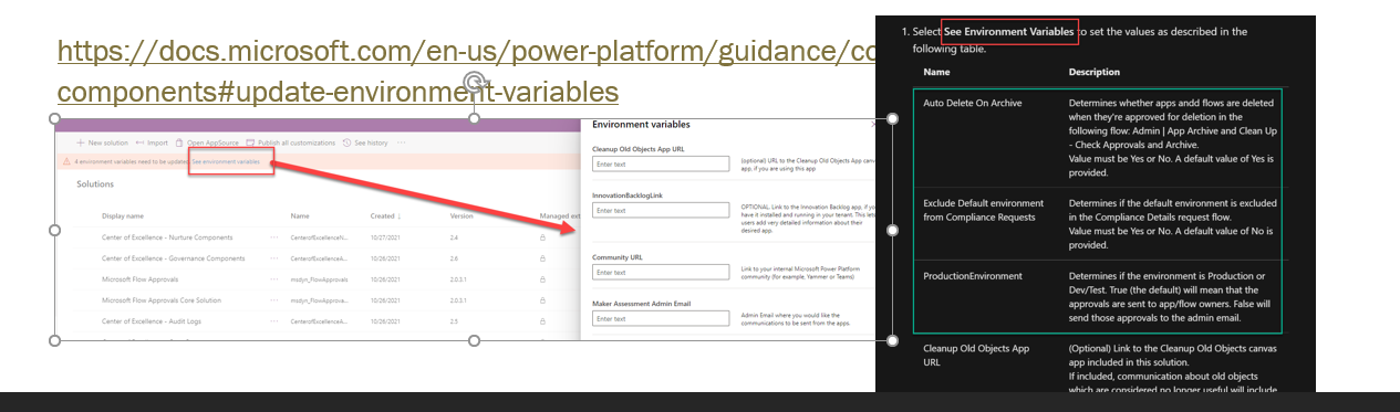 Update the see environment variable text to a link on How to look at All Environment Variables ...