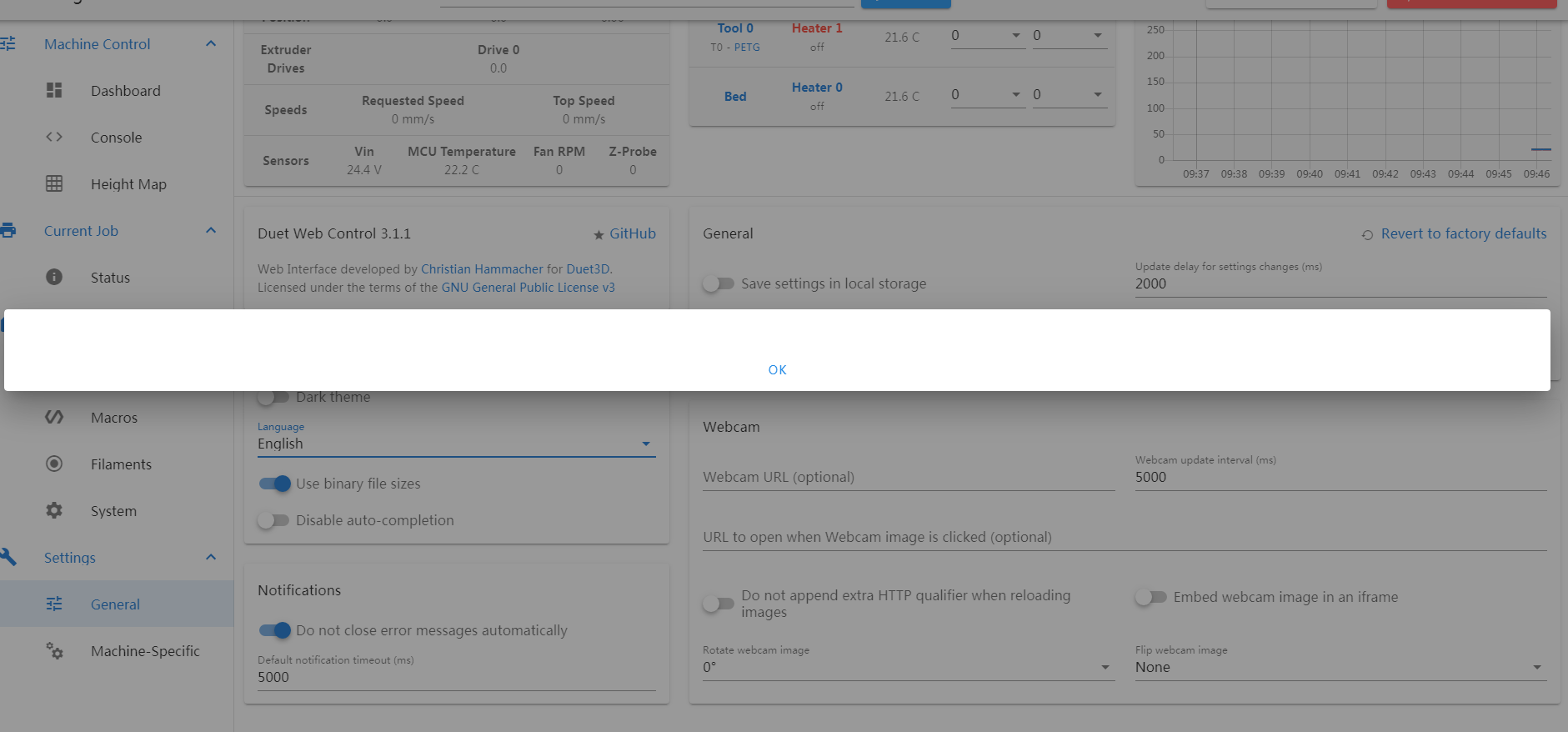 Unable to display the notification information of m291 · Issue #257 · Duet3D/DuetWebControl · GitHub