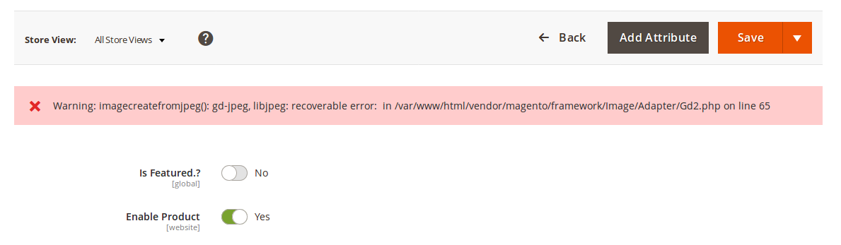 Warning: imagecreatefromjpeg(): gd-jpeg, libjpeg: recoverable error: in /var/www/html/vendor ...