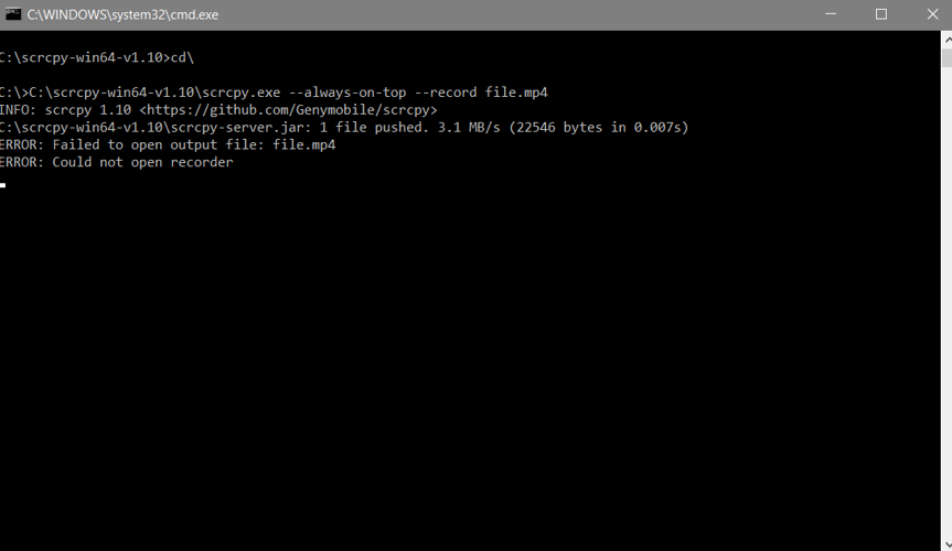 I can´t make screen recording · Issue #847 · Genymobile/scrcpy · GitHub