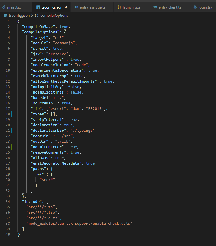 ts-node running tsx syntax is always Unexpected token