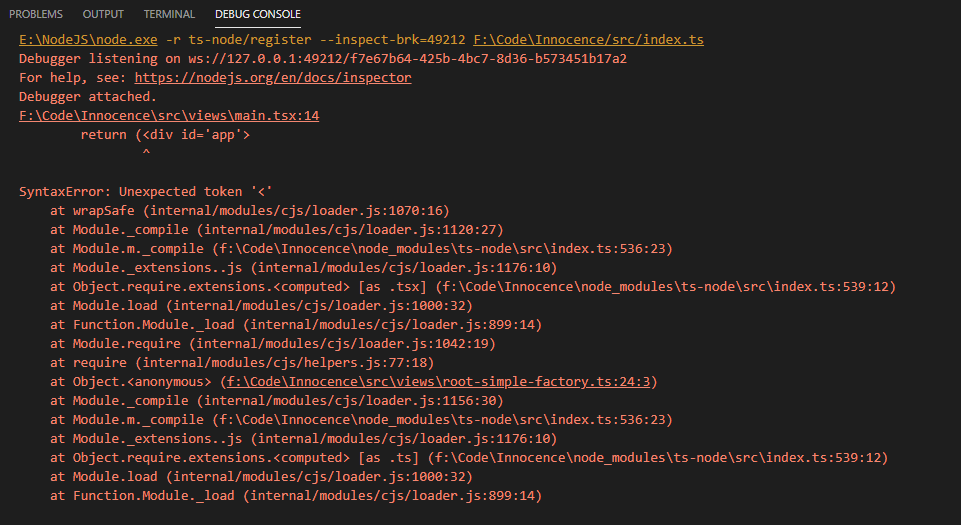 Ts Node Running Tsx Syntax Is Always Unexpected Token