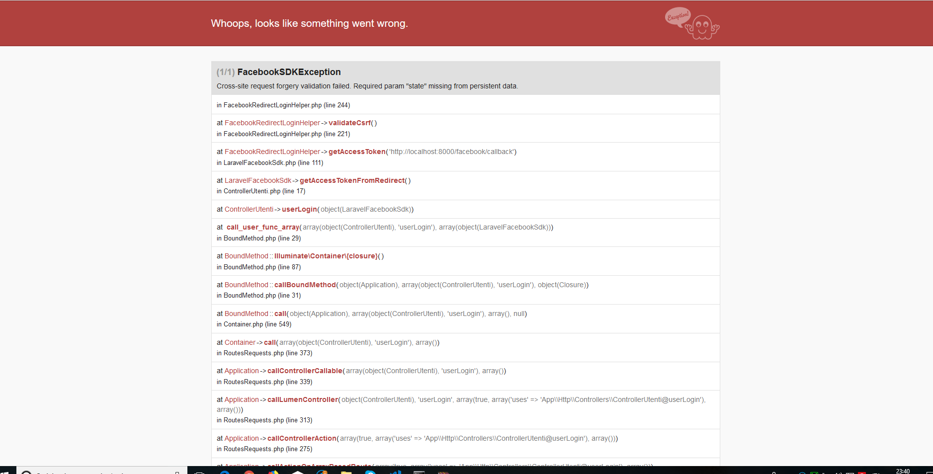 Getting different values for $_SESSION["FBRLH_state"] and $_GET['state'] on fb callback · Issue ...