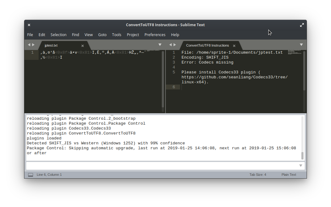 Sublime Text Shift Jis