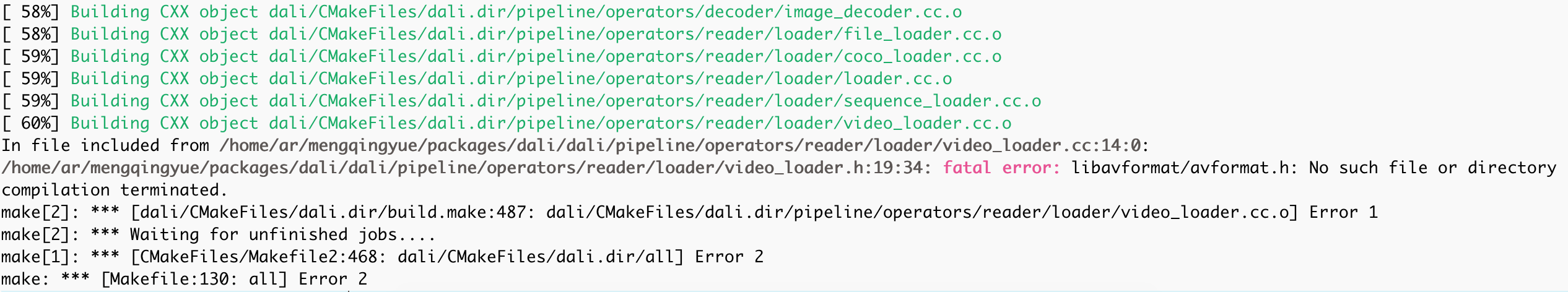 error about ffmpeg · Issue #1164 · NVIDIA/DALI · GitHub