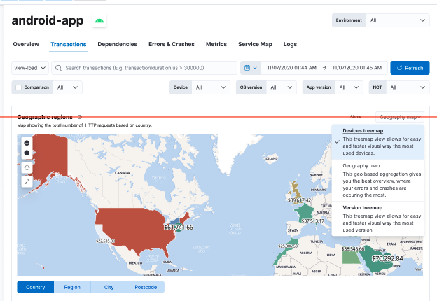 [APM] Add the metrics [ ] to the Map layer/component in transactions page · Issue #146872 ...