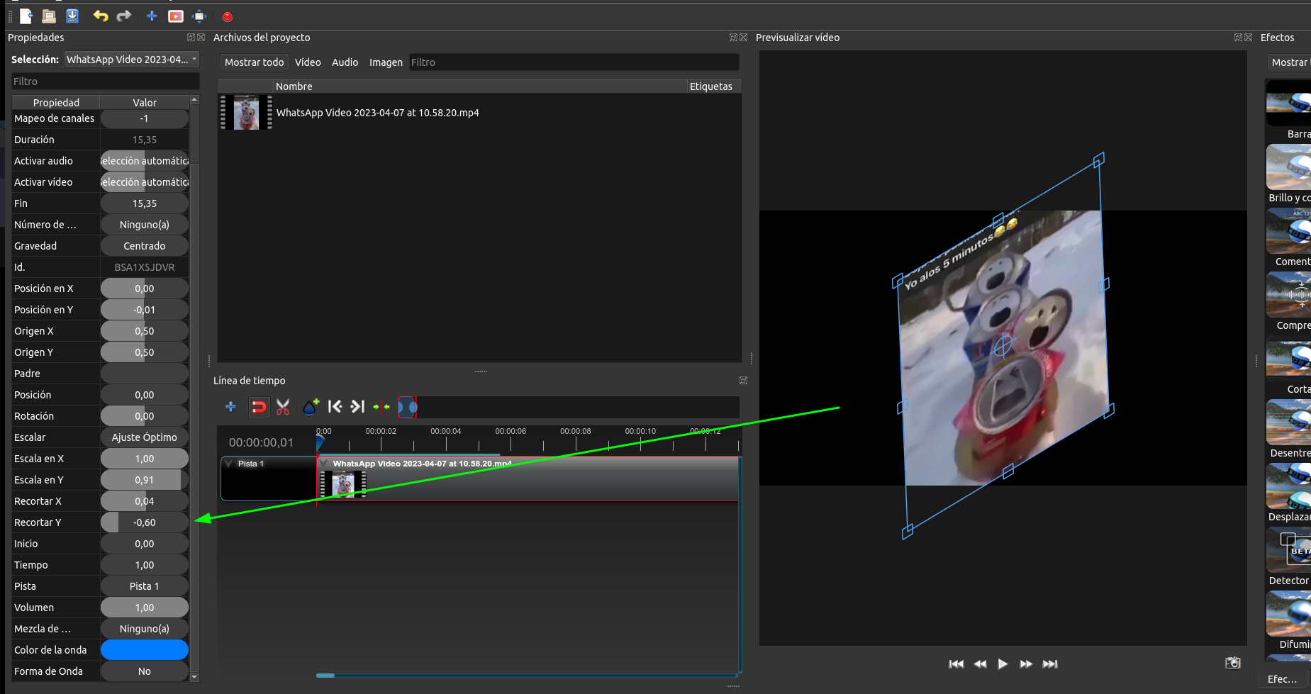 Crop Y do a bend effect. · Issue #5189 · OpenShot/openshot-qt · GitHub