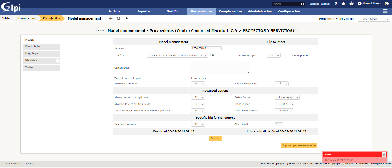 I do not see the option in mapping to model · Issue #102 · pluginsGLPI/datainjection · GitHub