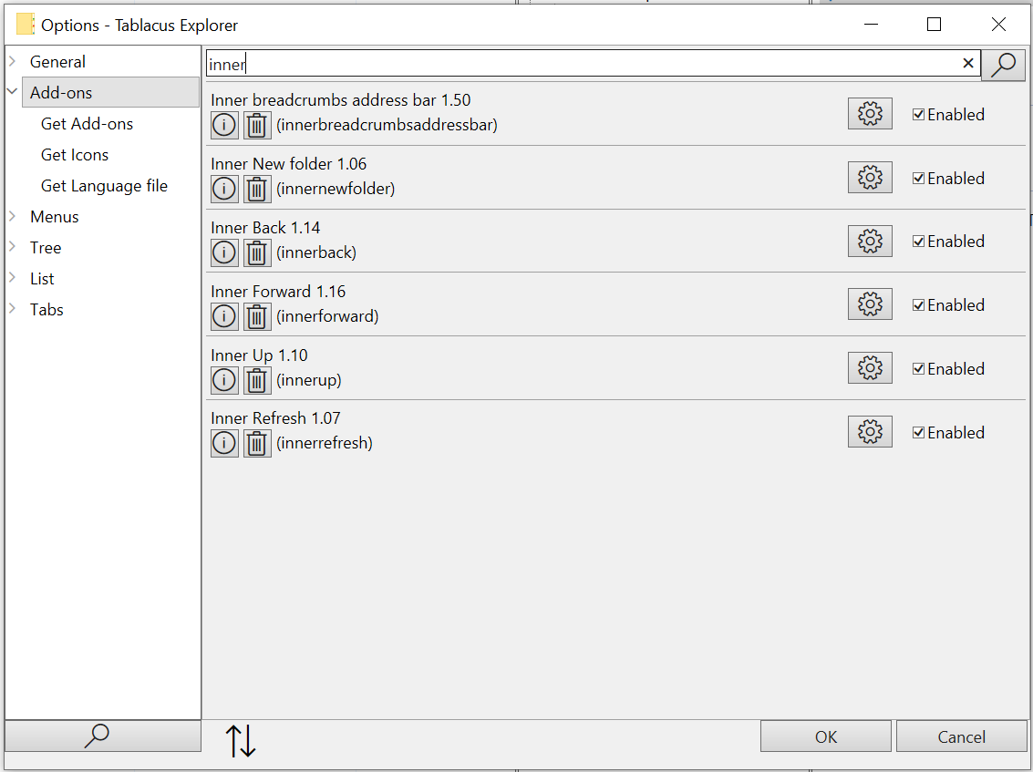 Re-arrange inner tool bar buttons · Issue #646 · tablacus/TablacusExplorer · GitHub