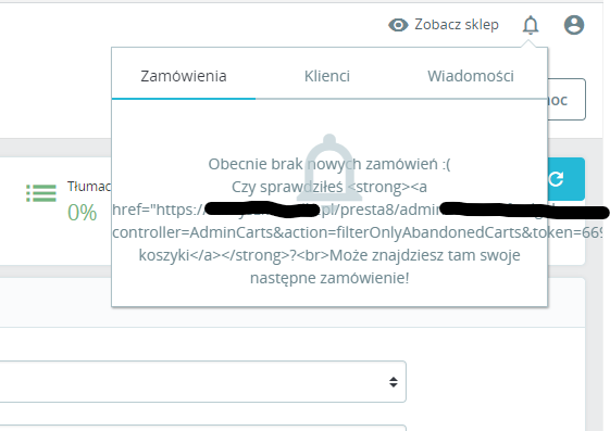 Favicon notification BO : the message "no new order for now" is bad displayed · Issue #31268 ...