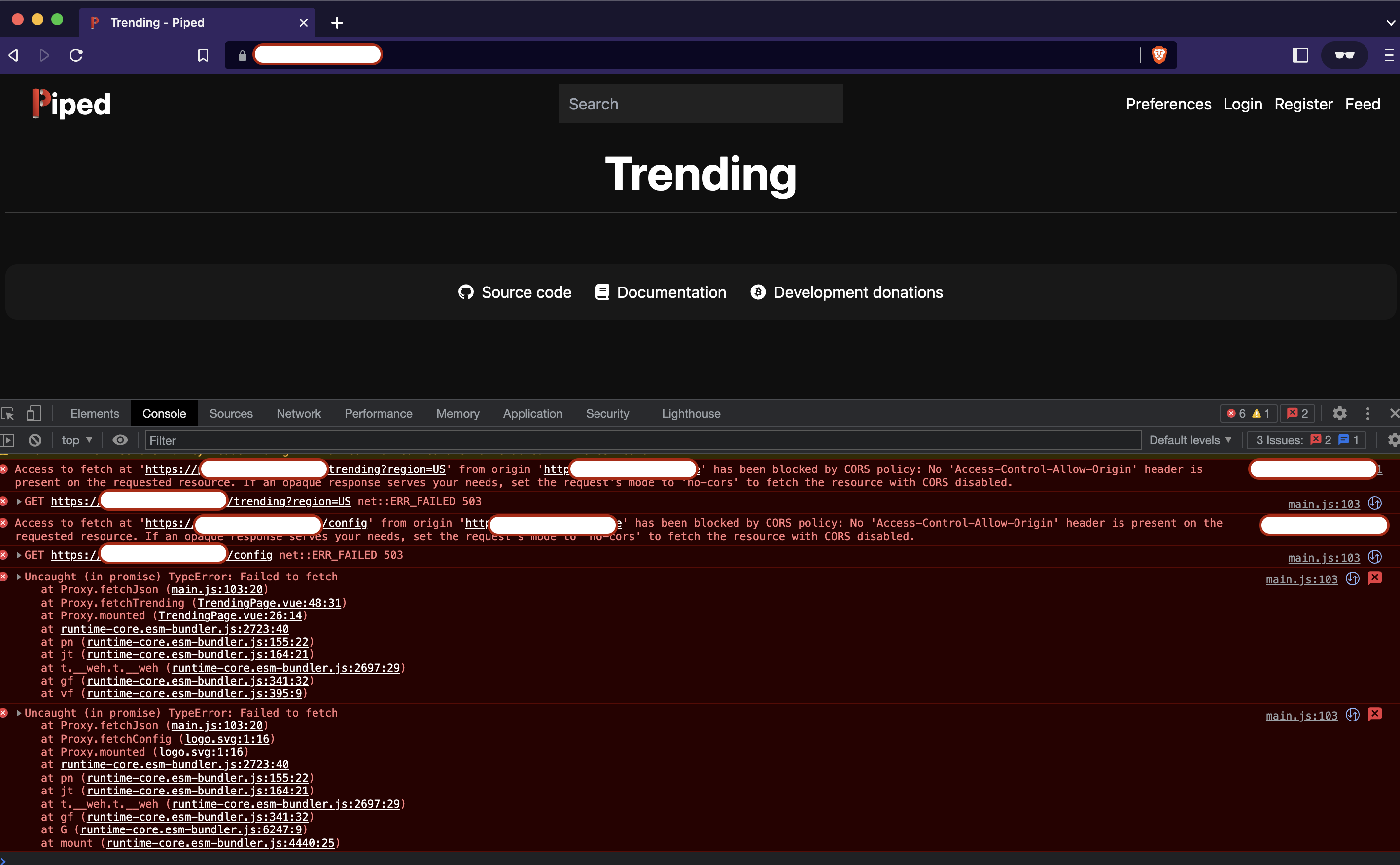 Blocked by CORS policy · Issue #1648 · TeamPiped/Piped · GitHub