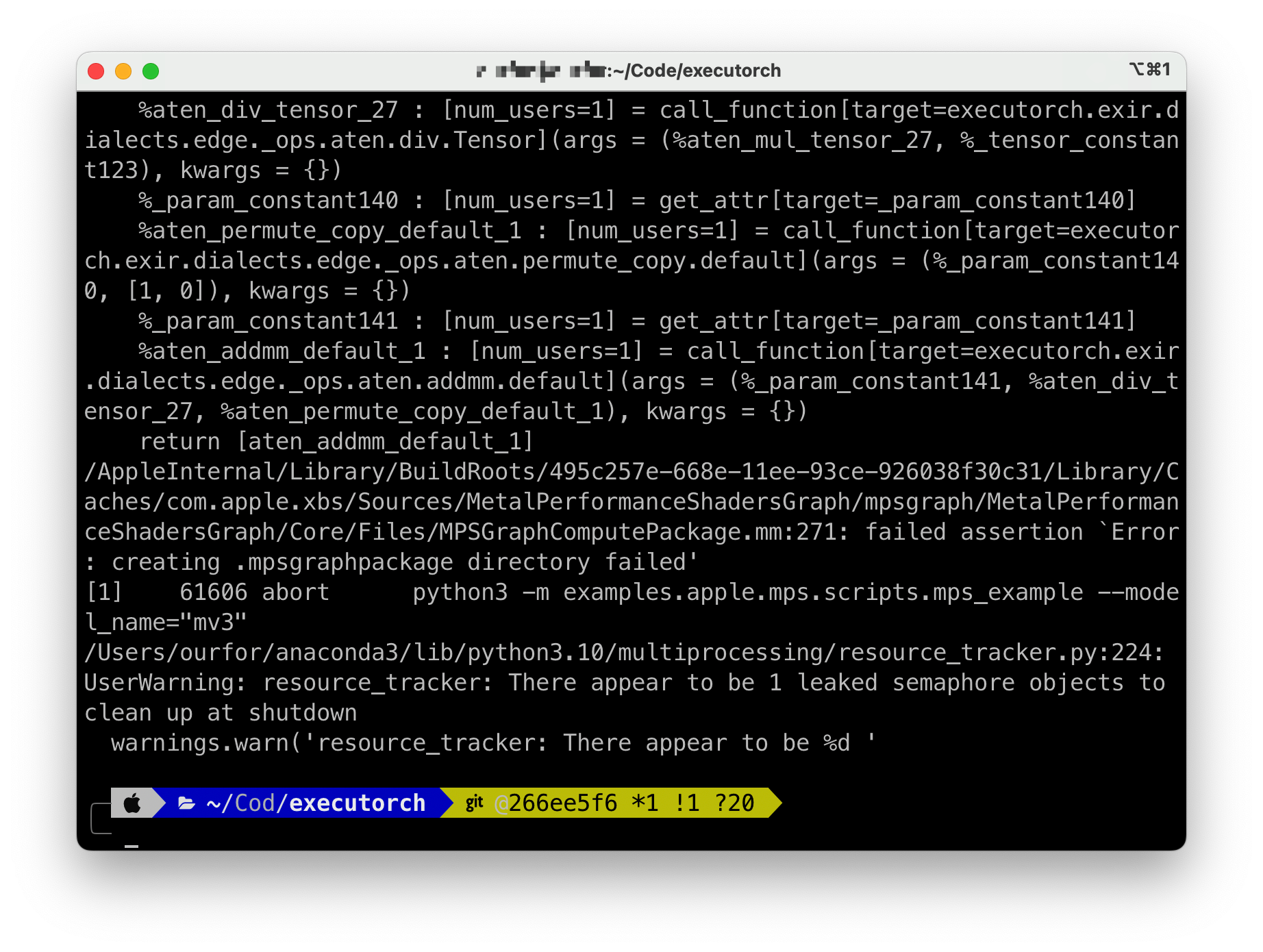 Compiling Model For Mps Delegate Failed · Issue 1076 · Pytorch Executorch · Github