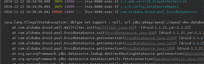 druid 与 p6spy整合出错 · Issue #3621 · alibaba/druid · GitHub