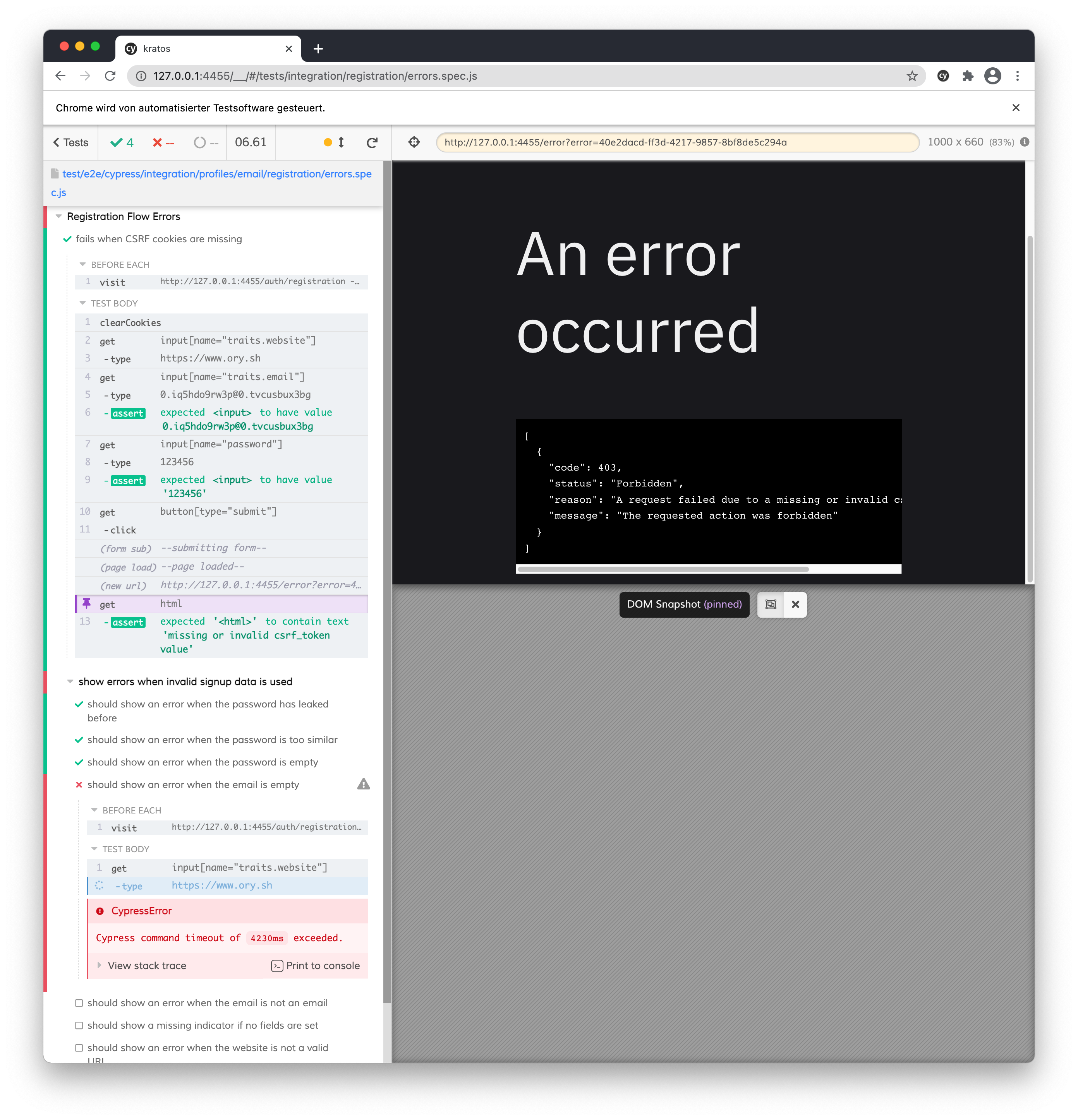 Gracefully handle CSRF errors · Issue #91 · ory/kratos · GitHub
