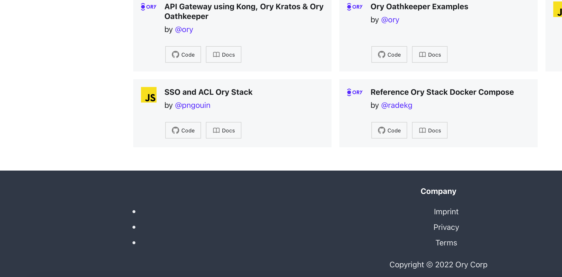 Footer nav has lists · Issue #870 · ory/docs · GitHub