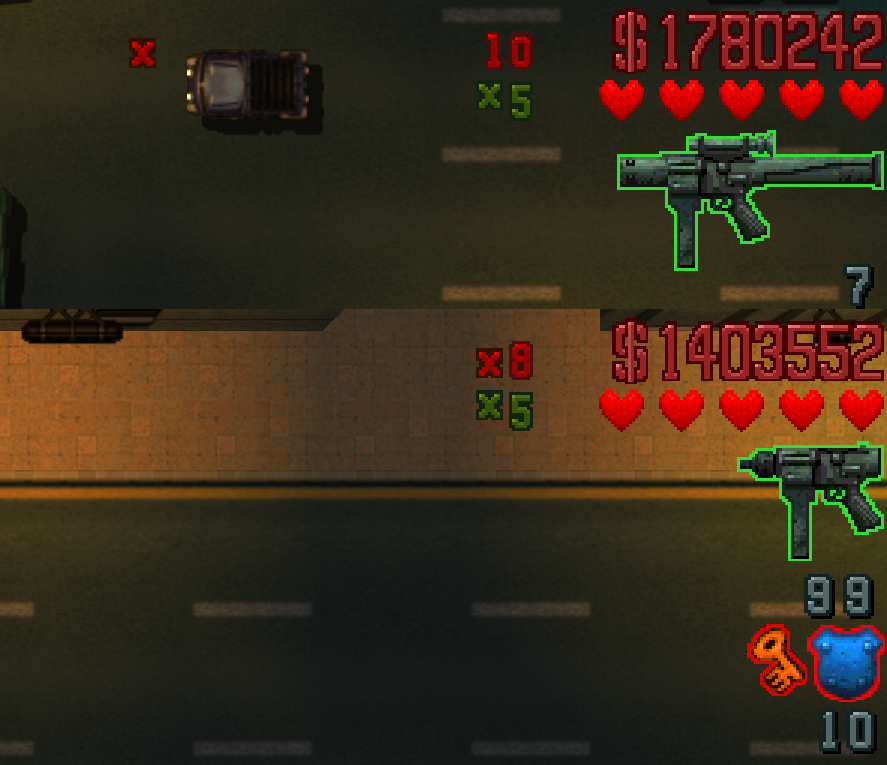 [GTA2] Score multiplier (x) symbol being shifted when amount reaches two digits. · Issue #1243 ...