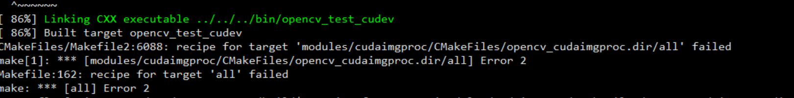 recipe for target 'modules/cudaimgproc/CMakeFiles/opencv_cudaimgproc.dir/all' failed · Issue ...