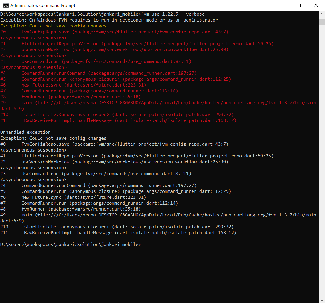 fvm use doesnot work for version that is shown by fvm list · Issue #269 · leoafarias/fvm · GitHub
