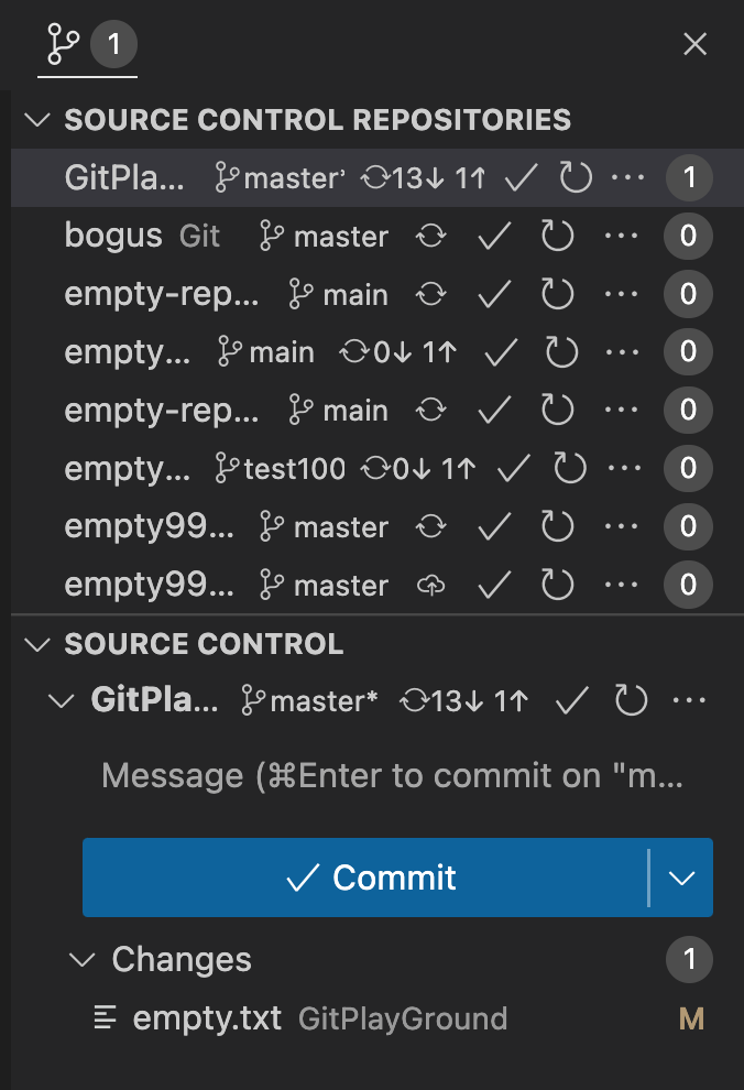 can not find `source control repositories` when move scm view to right ...