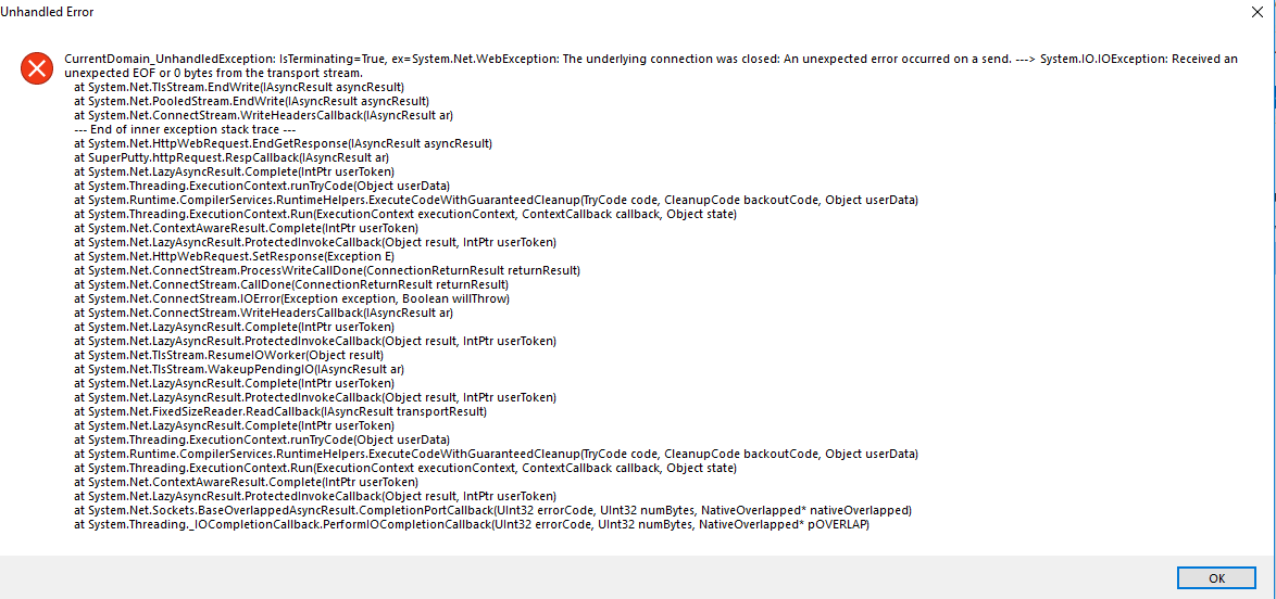 Superputty Unhandled Error · Issue #638 · jimradford/superputty · GitHub