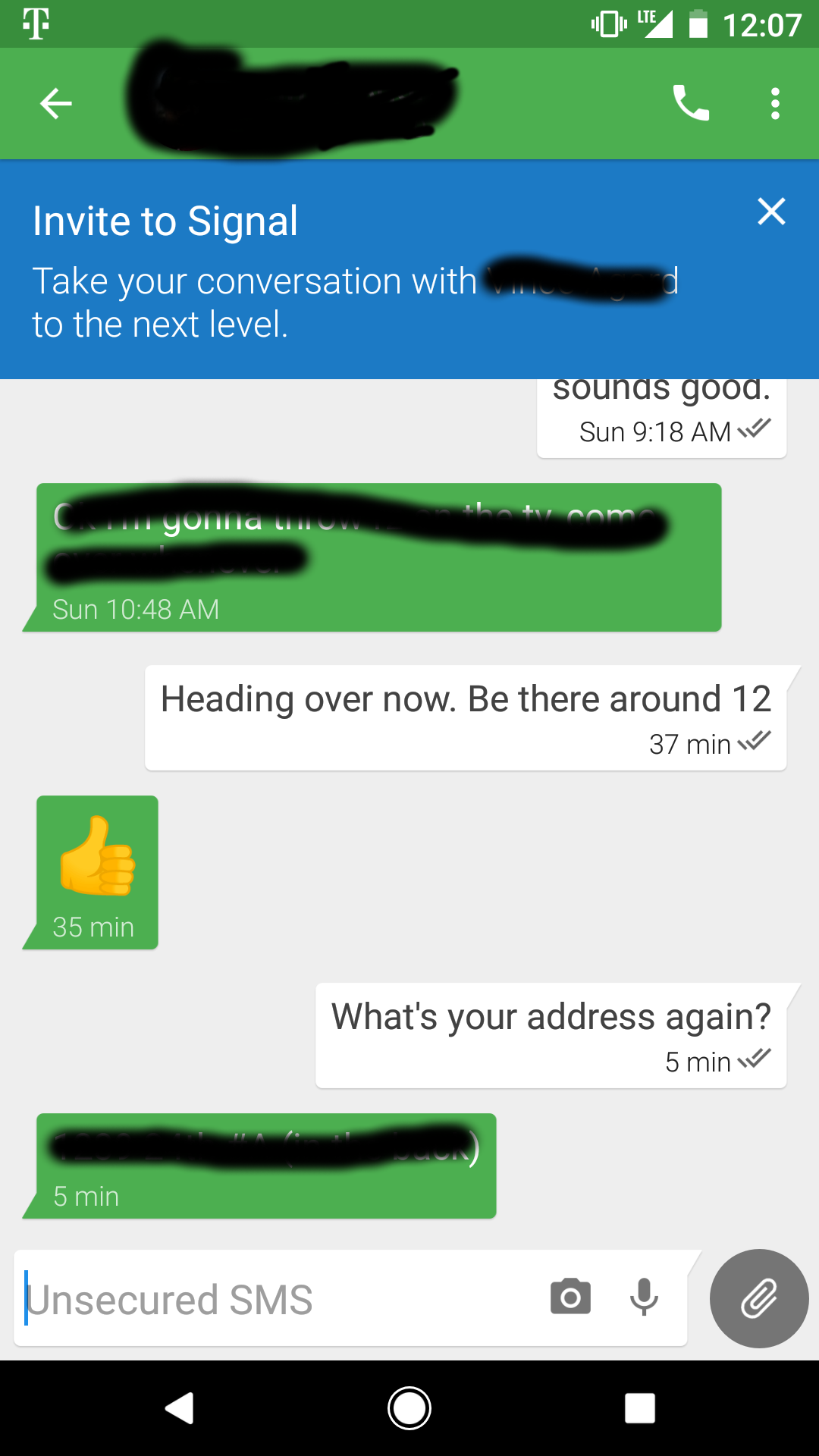 Signal user marked as non-signal user in conversation for 10-15 seconds ...