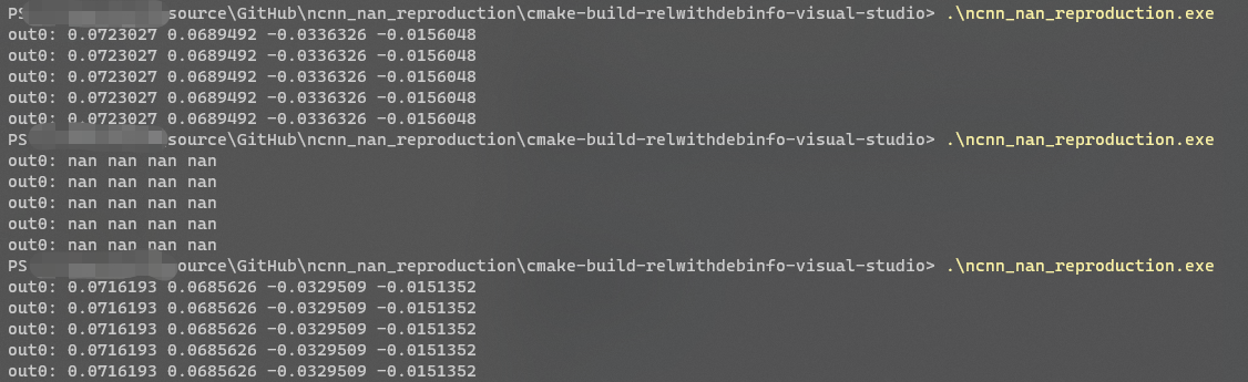 Random NaN output with pnnx-exported model · Issue #4734 · Tencent/ncnn · GitHub