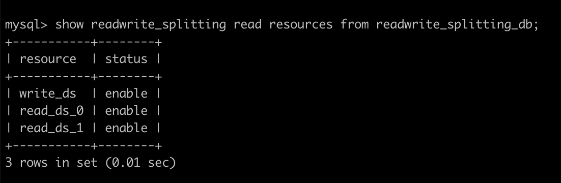 DistSQL - show readwrite_splitting read resources result are not right. · Issue #13861 · apache ...