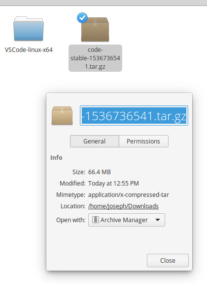 VSCode extracted from .tar.gz files doesn't work · Issue #59221 · microsoft/vscode · GitHub
