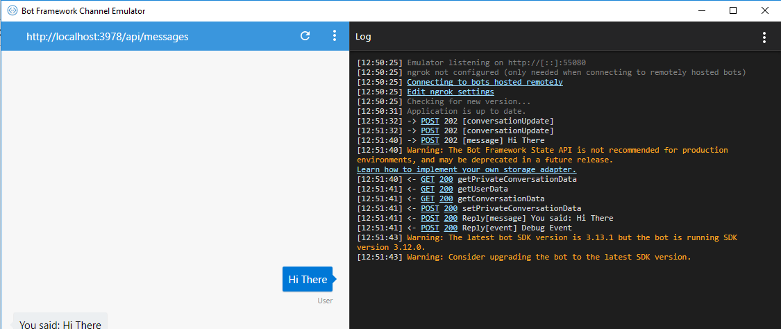 Not receiving response from Bot Emulator · Issue #359 · microsoft/BotFramework-Emulator · GitHub