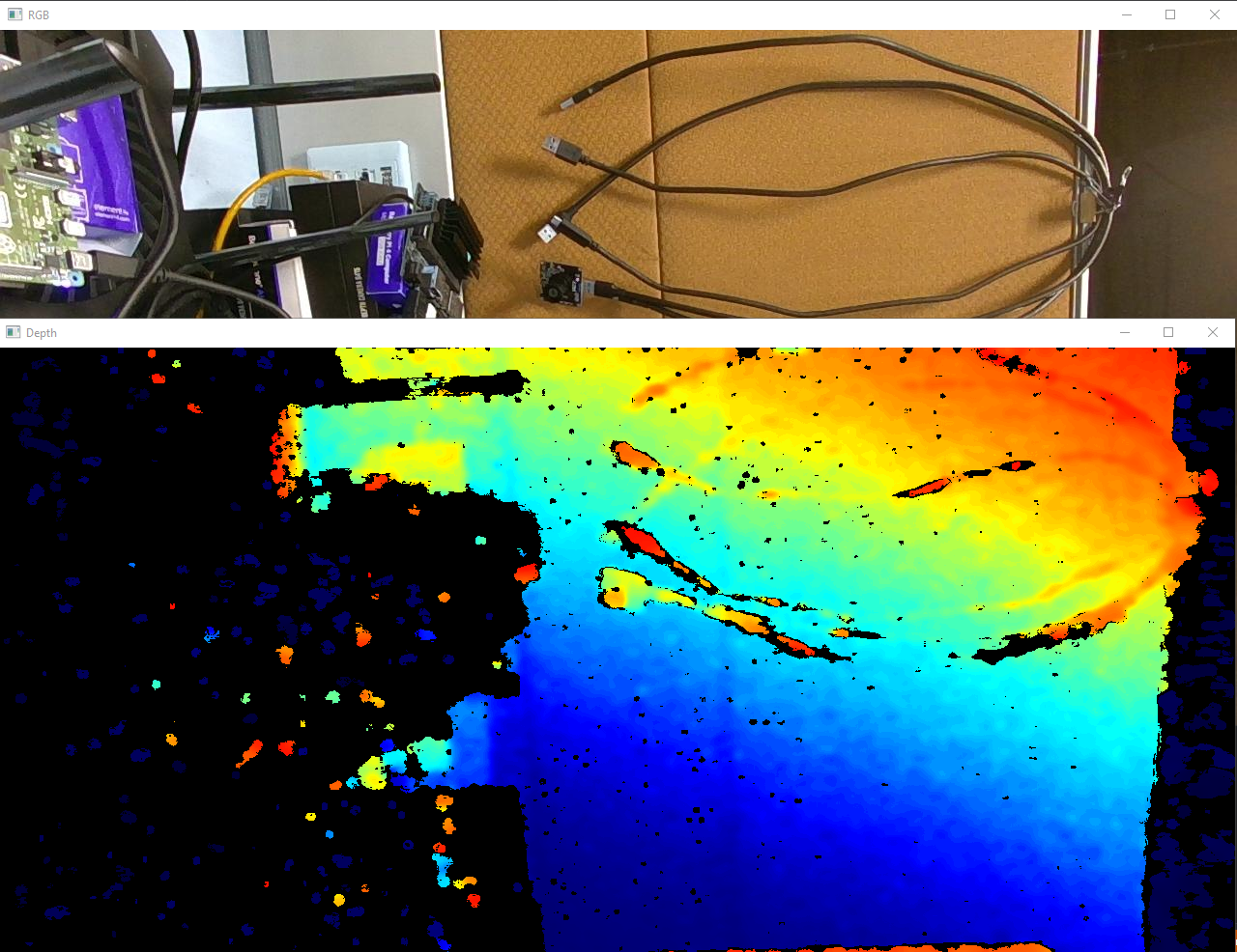 The depth and RGB images can't be aligned when connect the realsense ...
